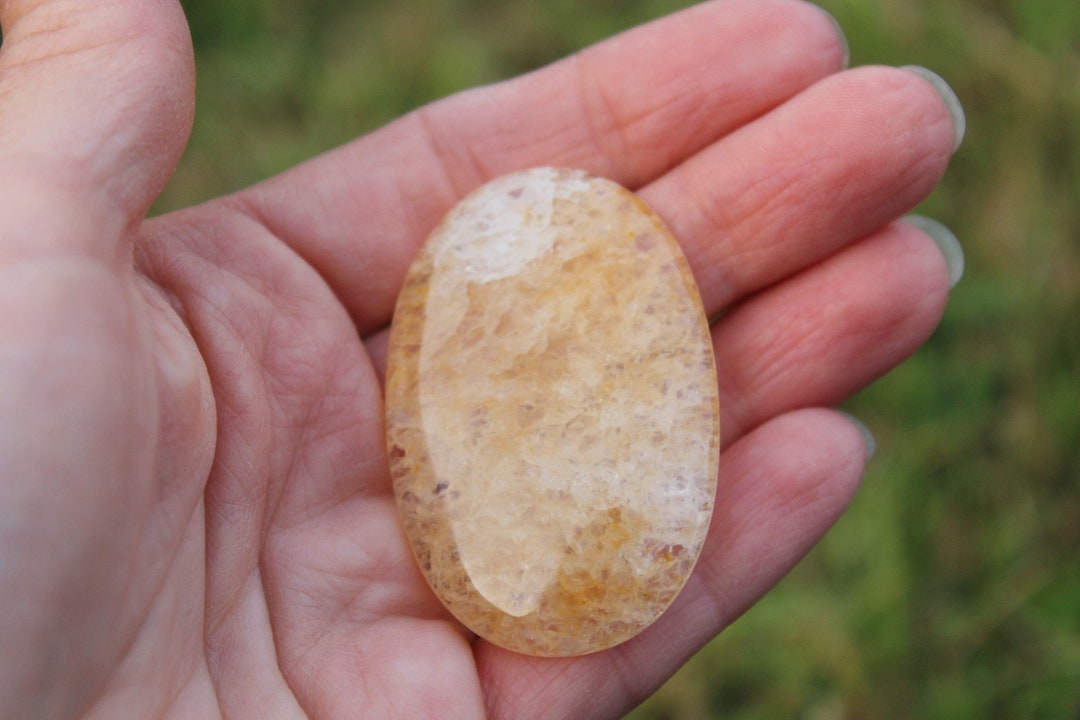 Gelber Quarz # 1 Stein Cabochon Edelstein / Oval / Halbedelstein ...