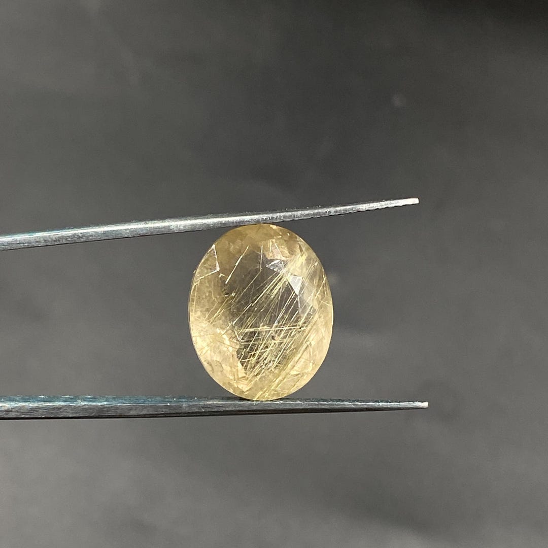 Natural Golden Rutile Quartz Cut , in Clear Crystal , Rose Faceted ...