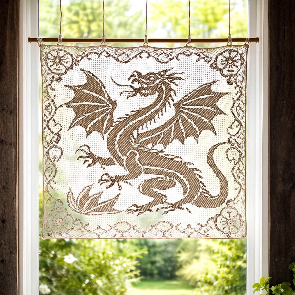 Gothic Dragon Filet Crochet Pattern | Fantasy Wall Hanging Chart (PDF ...
