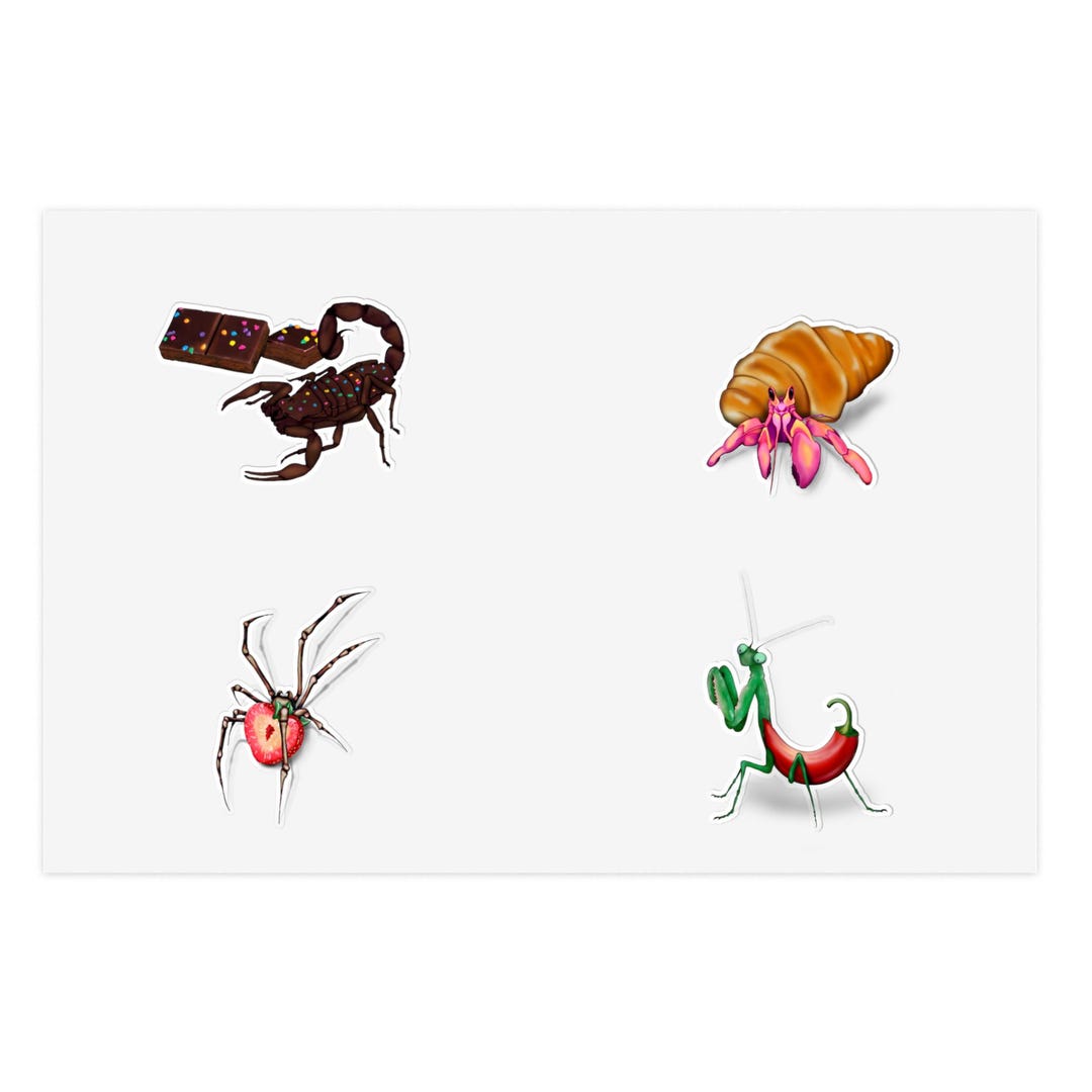 Insect Sticker Sheet | Laptop, Planner Decals Funny Food Art - Etsy