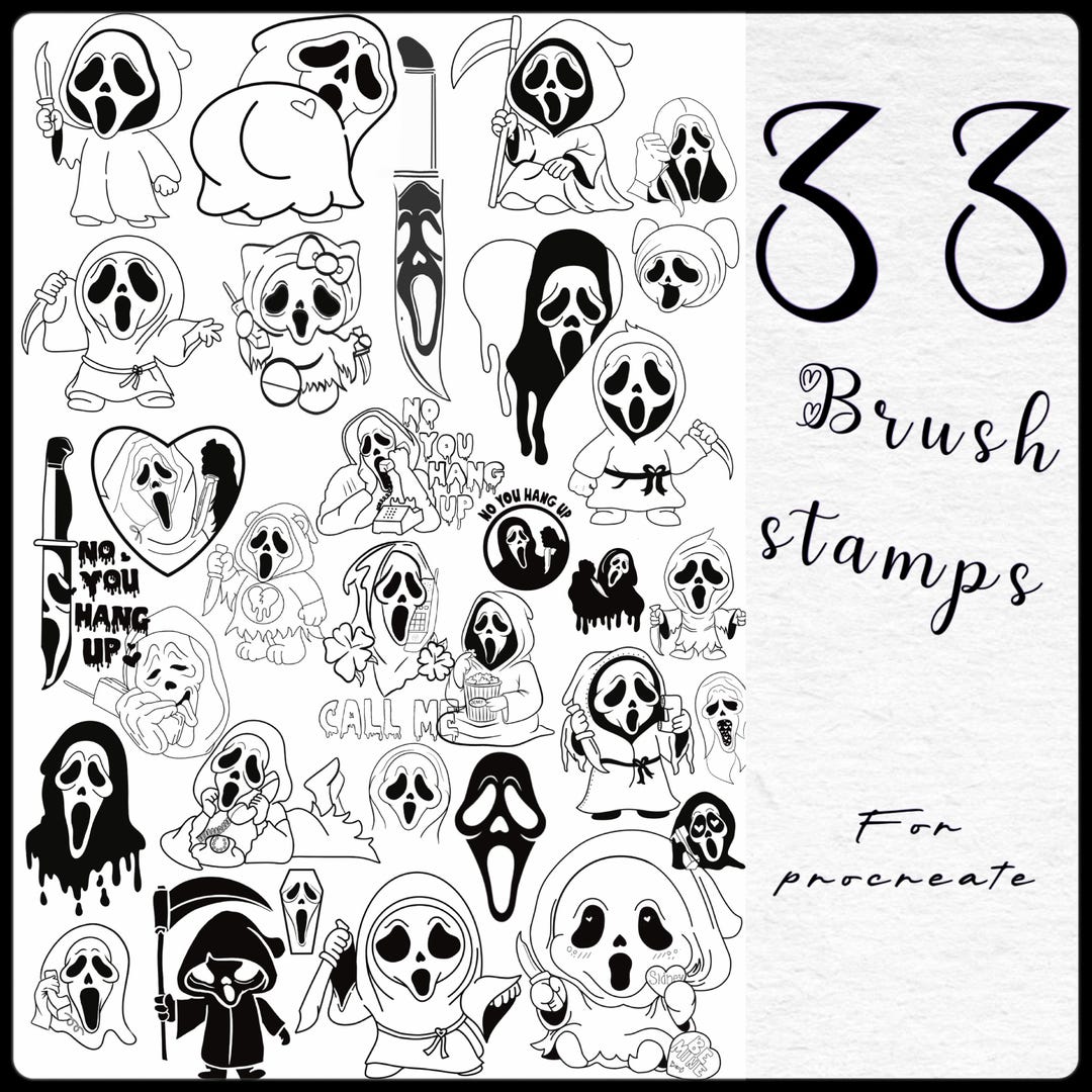 Pastel Goth Horror Icon Stamp Brushes for Procreate (33 Stamps) - Etsy UK