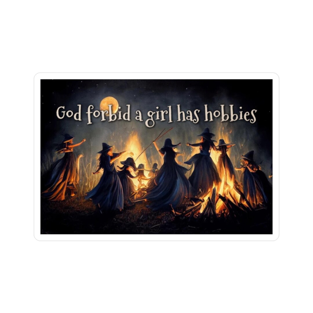 Witches Dancing Around Bonfire Sticker | Vinyl Kiss-cut Sticker - Etsy