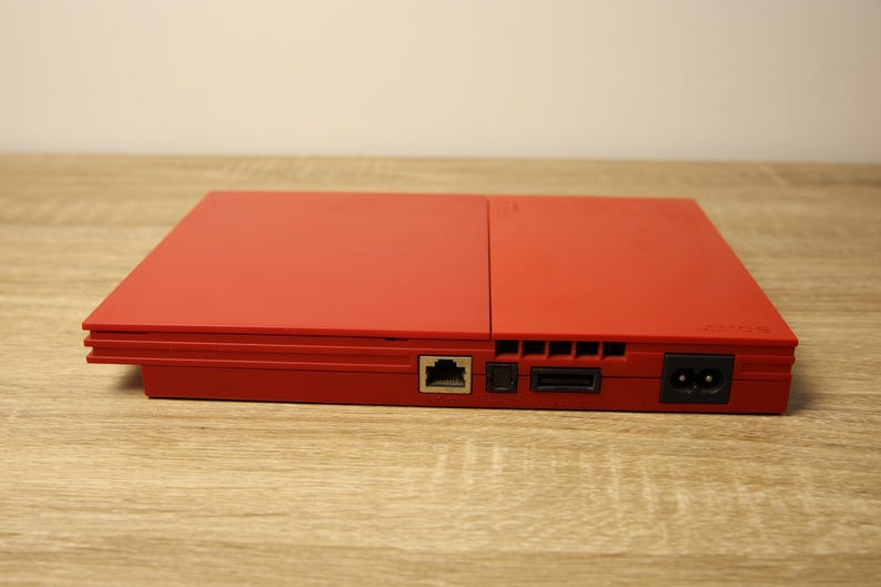 Playstation 2 (PS2) Slim Cinnabar Red - SCPH-90006 (220 Volt) Console ...