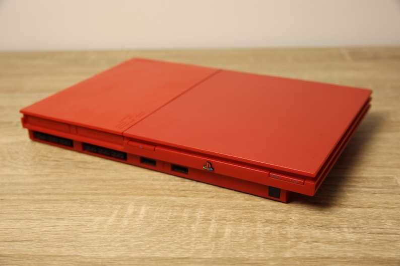 Playstation 2 (PS2) Slim Cinnabar Red - SCPH-90006 (220 Volt) Console ...