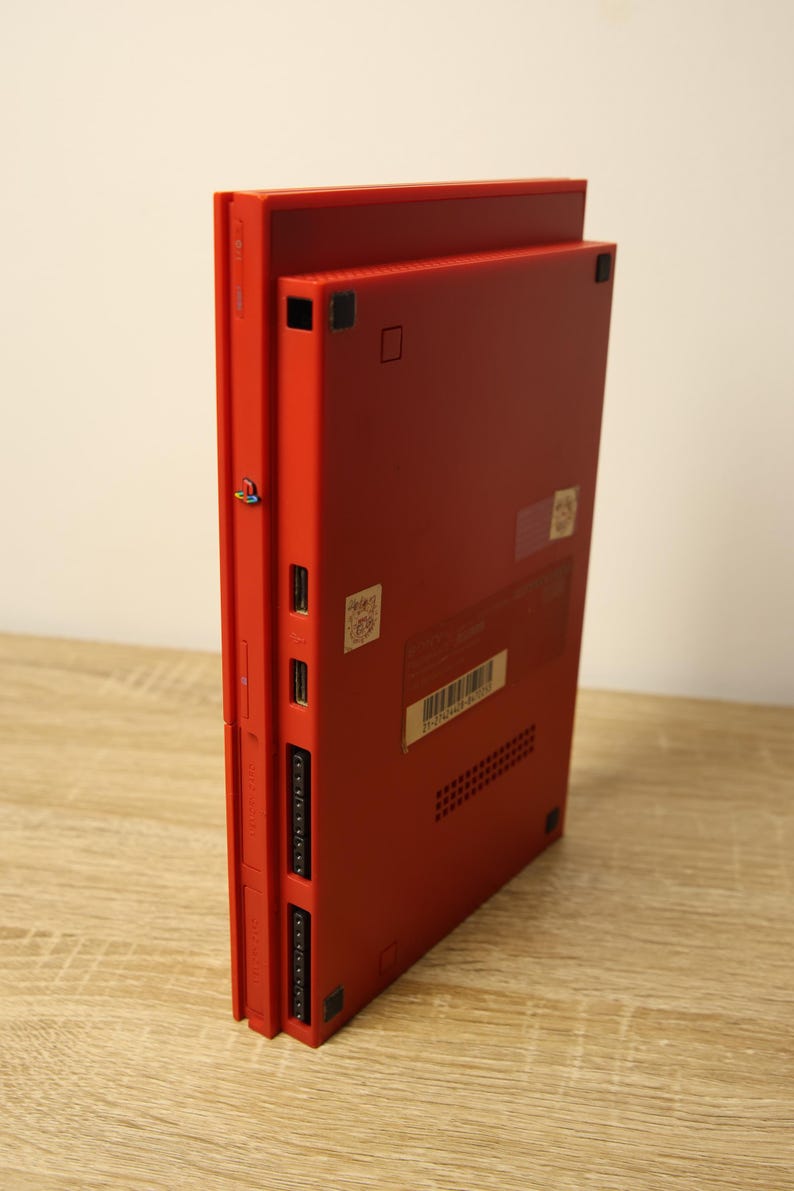Playstation 2 (PS2) Slim Cinnabar Red - SCPH-90006 (220 Volt) Console ...