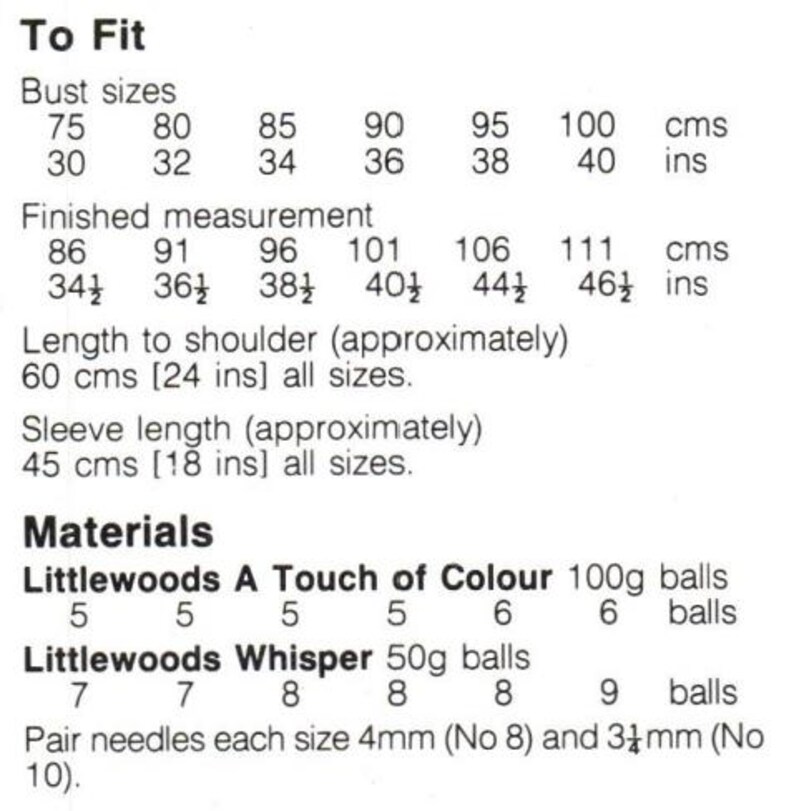 Ladies Jumper Knitting Patterns, Womens Sweaters, 30" - 40" Chest, PDF ...