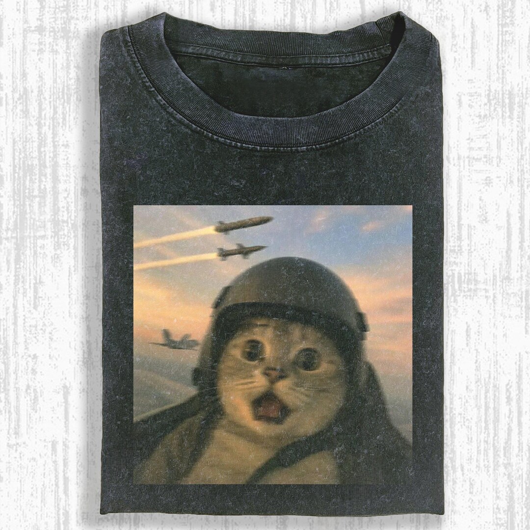 Vintage Funny Flying Cat Meme Shirt, Cat Lover Gift, Pilot Cat Tee ...