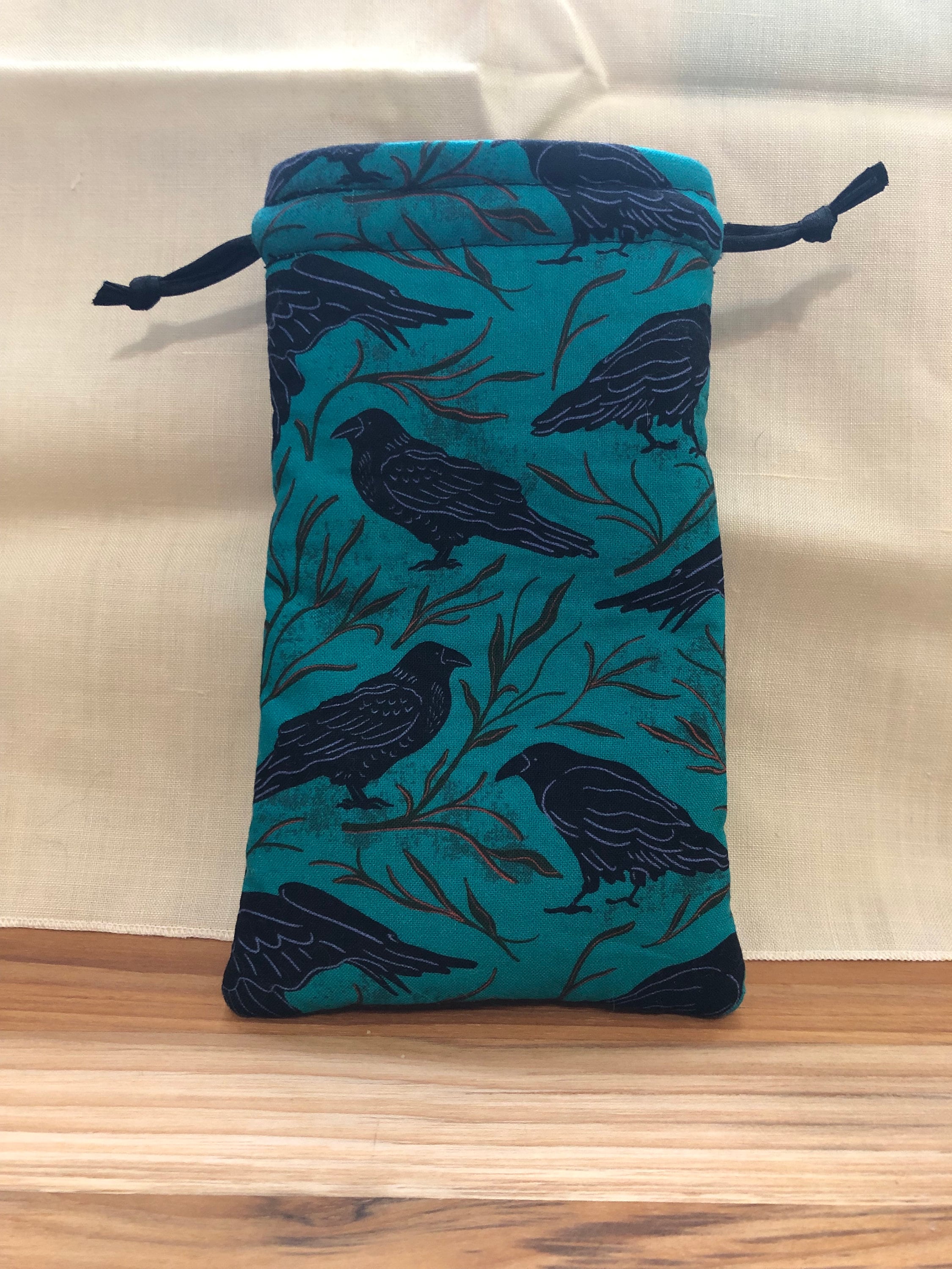 Medium Teal Crows and Ravens Treasure Bag - Etsy