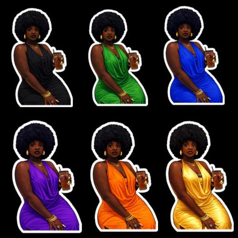 Black Women Aesthetic Stickers| Melanin Girl Digital Sticker Bundle - Etsy