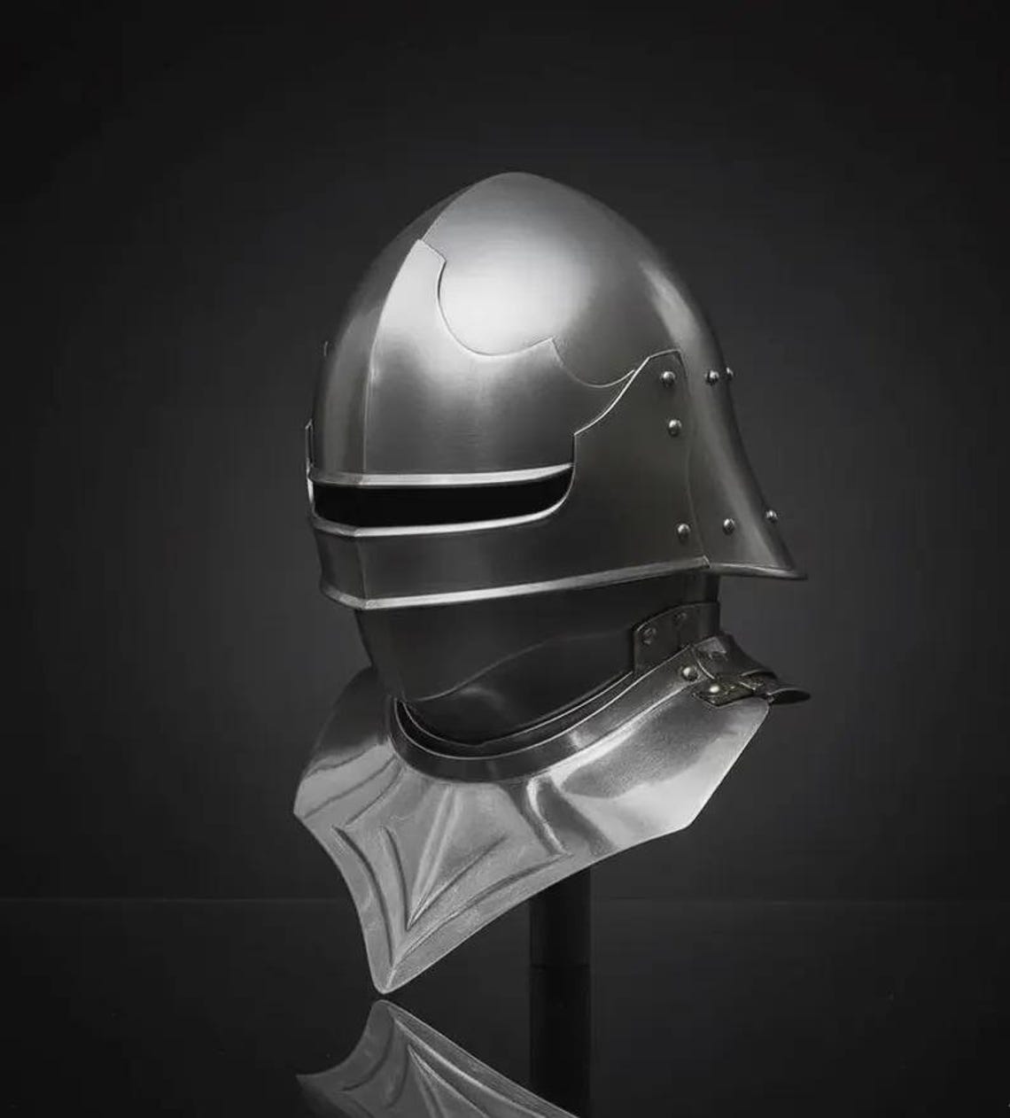Handmade Steel Knight Sallet Helmet With Gorget | Gothic Medieval Armor ...