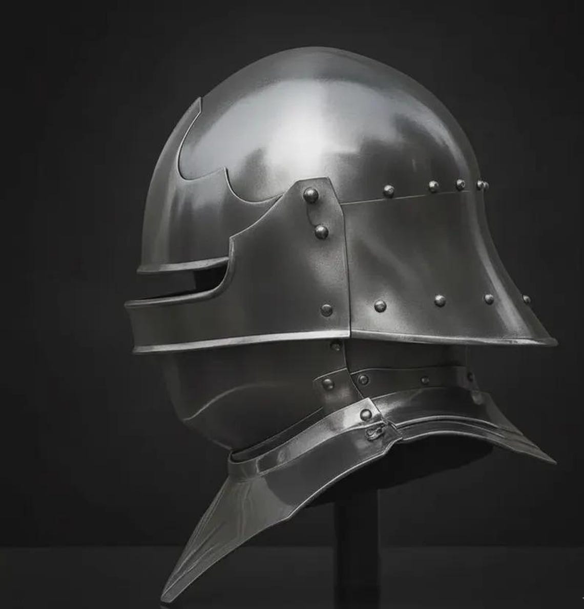 Handmade Steel Knight Sallet Helmet With Gorget | Gothic Medieval Armor ...