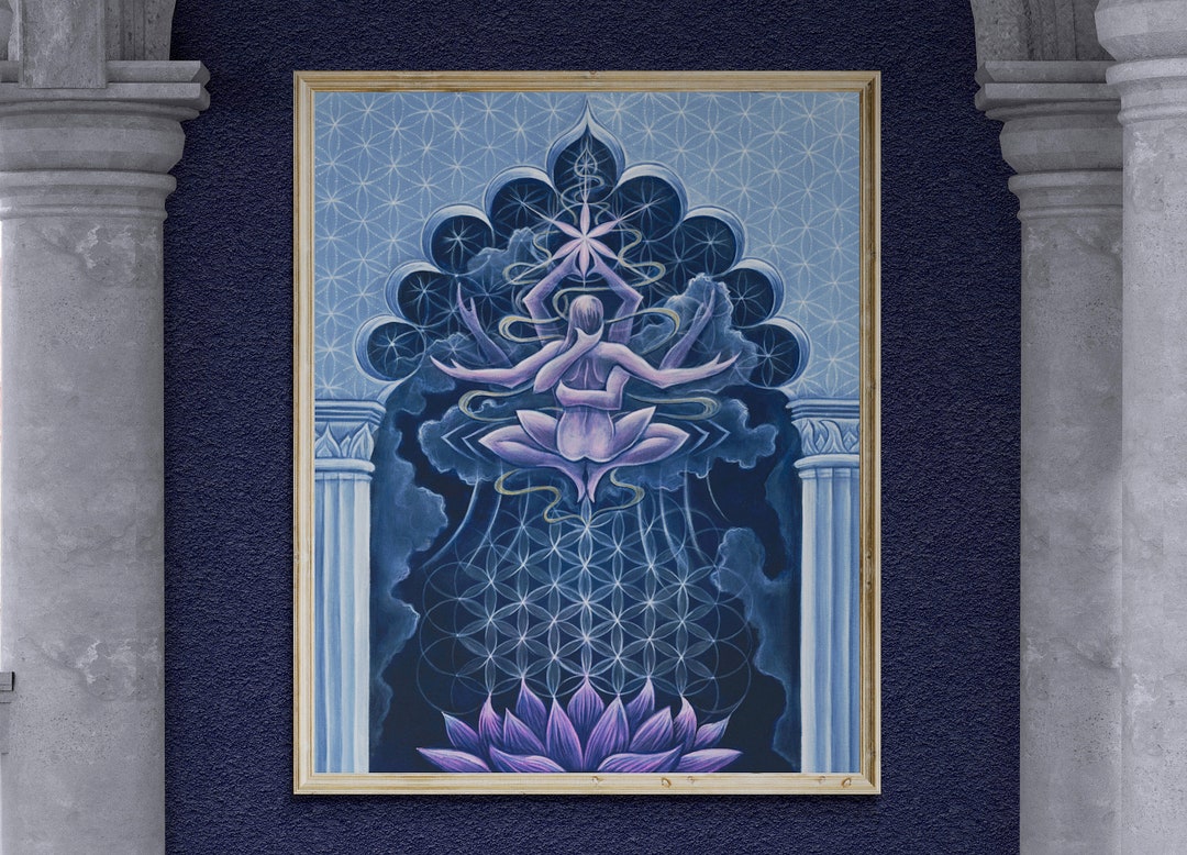 Sacred Sex Wall Art for Couples - Flying Lotus of Ecstatic Union - Sacred Geometry Flower of ...