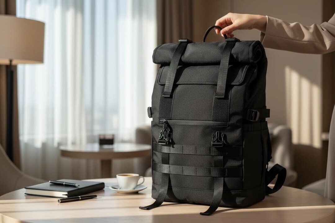Roll Top Backpack for Men, Water Resistant Laptop Bag, Expandable 17.3 ...