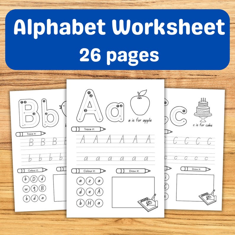 Printable Alphabet Worksheet , Pre-writing Worksheets , Digital ...
