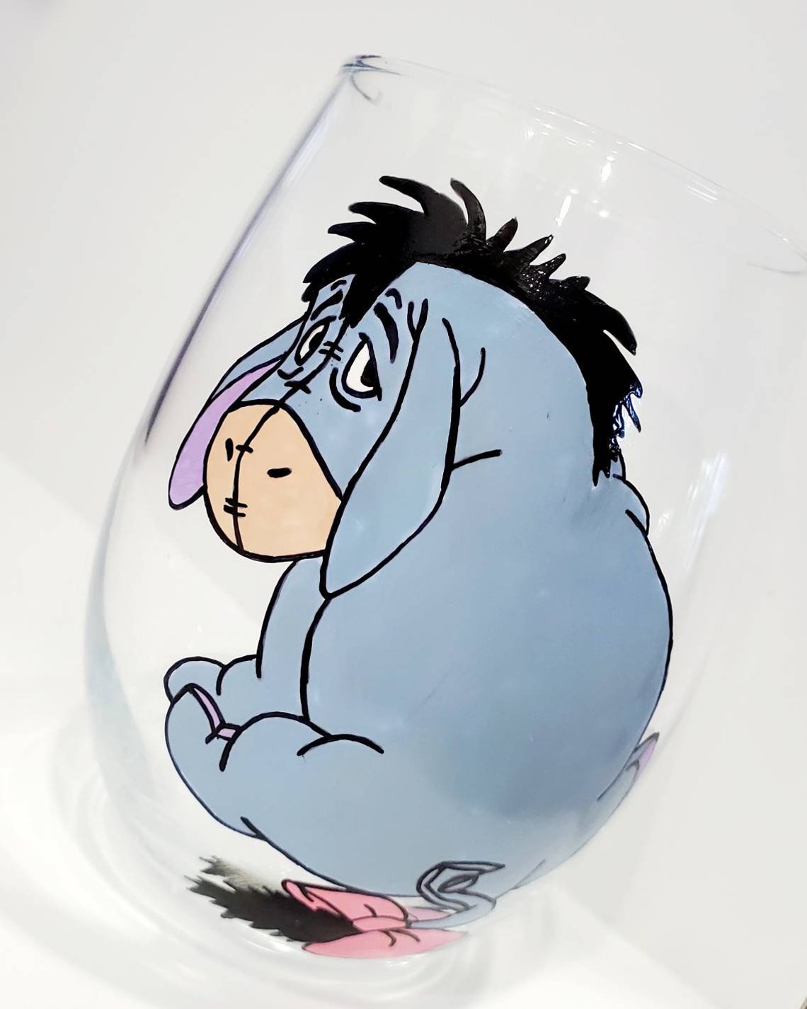 Hand Painted Eeyore Inspired Wine Glass Winnie the Pooh Purple - Etsy