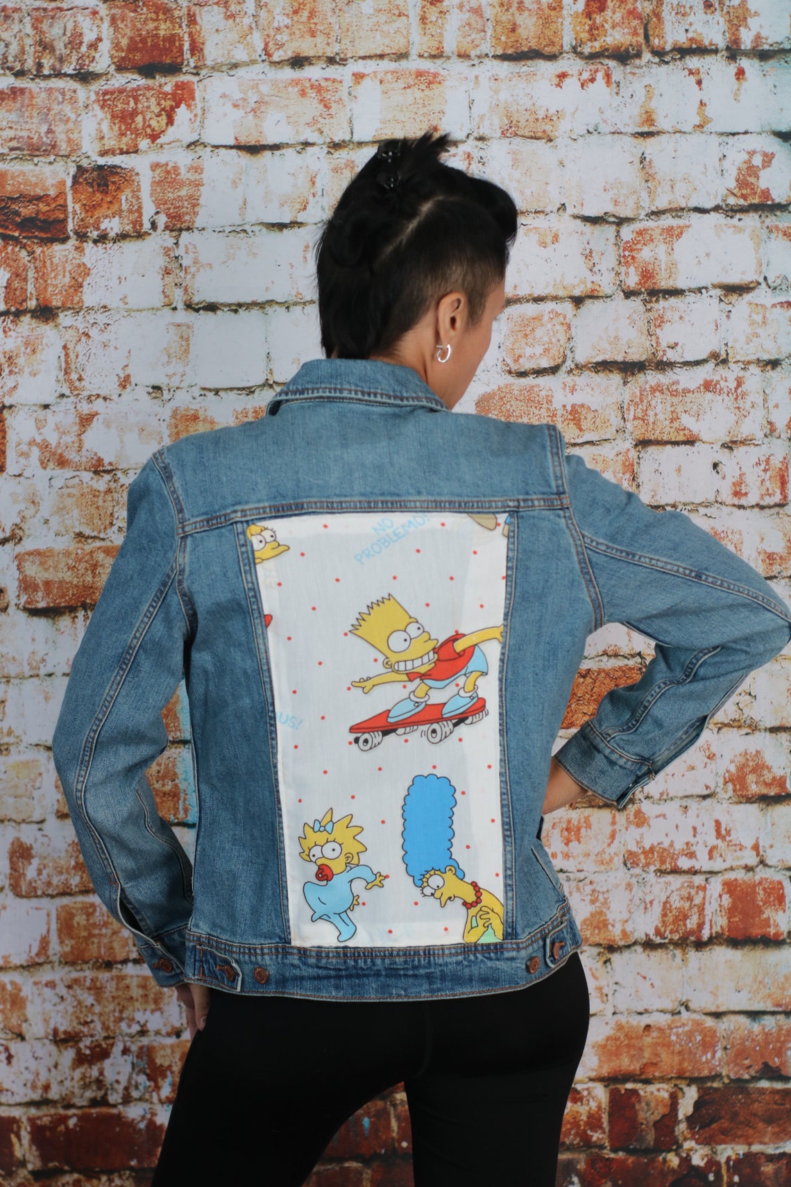 Handmade Simpsons,90s Cartoon Show, Jean Jacket, - Etsy