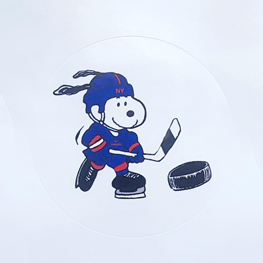 Snoopy NY Rangers 2.5 Inch Glossy Stickers, Labels, Sheet of 9 Stickers ...