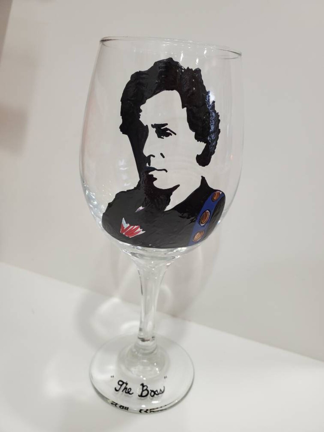 Bruce Springsteen the Boss Hand Painted Glass Cups Tumbler Thunder Road ...