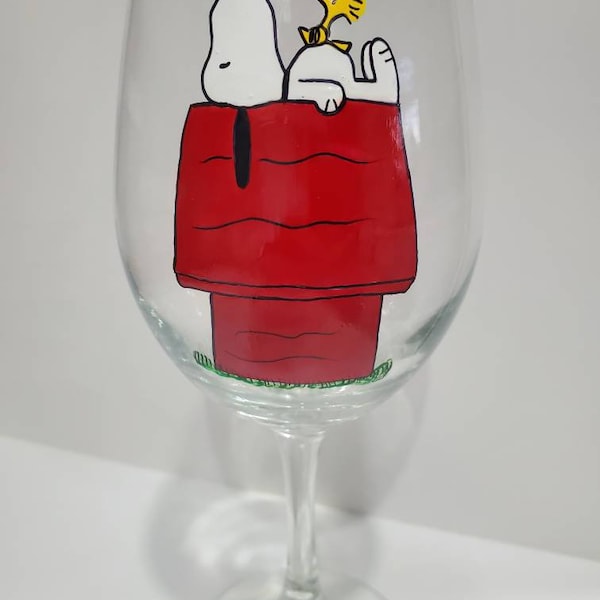 Snoopy Glass - Etsy