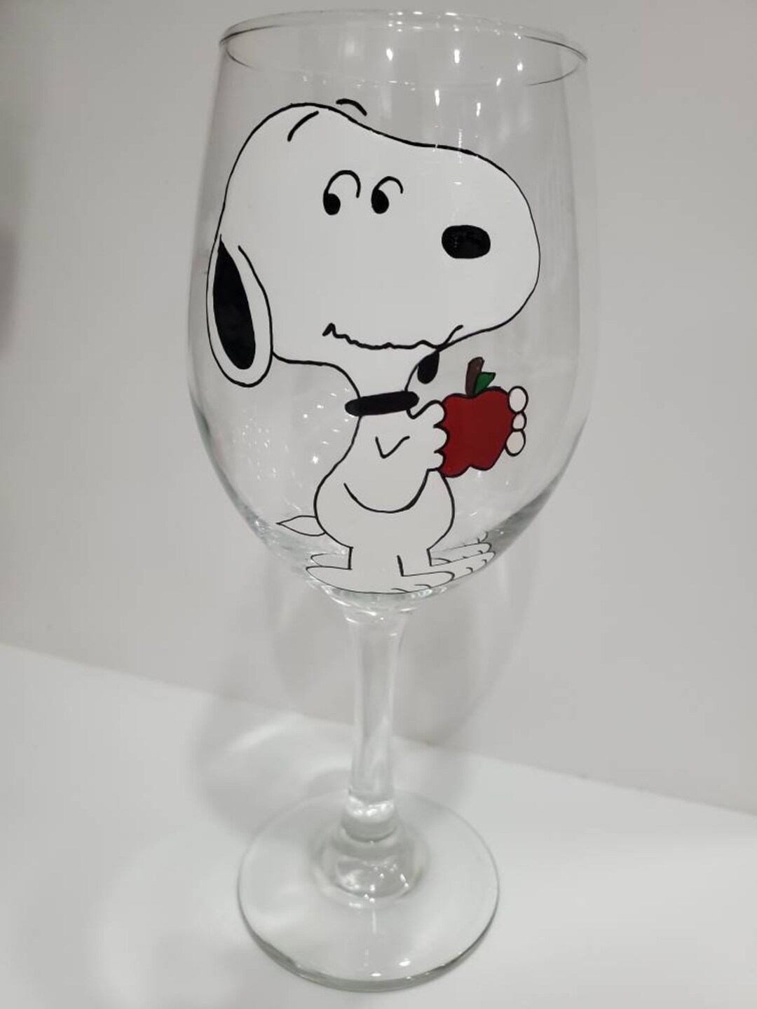 Decorative Snoopy Peanuts Woodstock Inspired Hand Painted Wine Glass ...