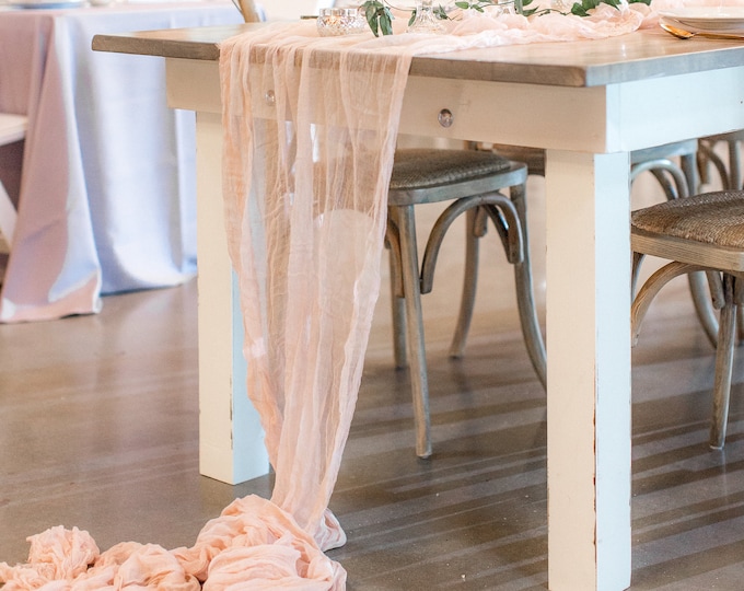 Cheesecloth Runner Light Peach or Color Choice 34" Table Runner ...