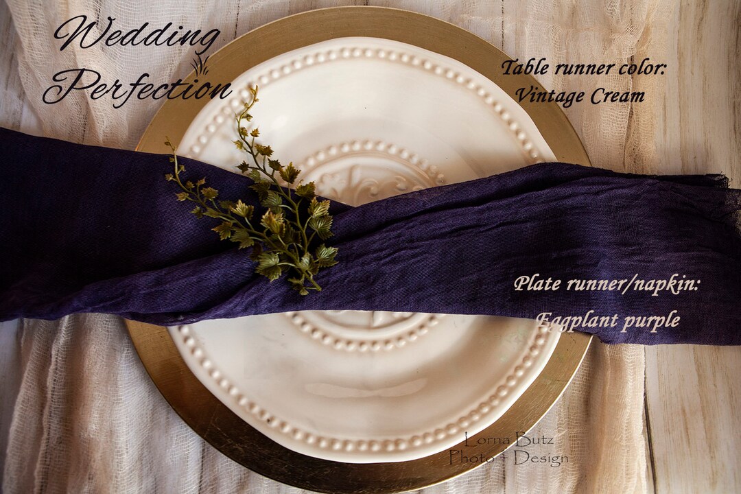 Napkins or Runner Color Choice 34" Cheesecloth Tablescape Weddings ...