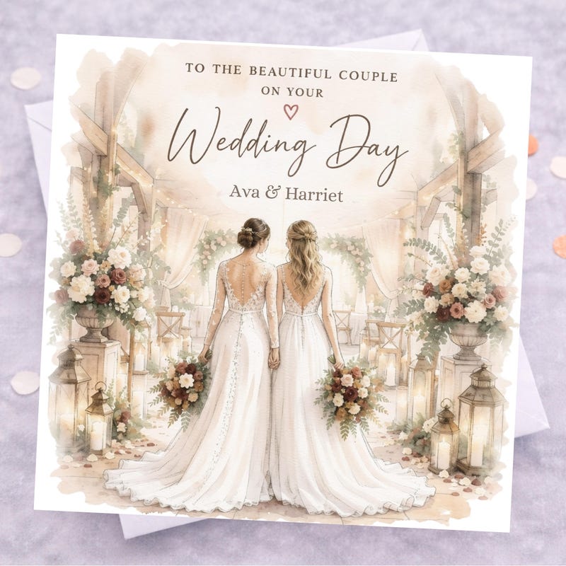 Lesbian Wedding Card - Etsy