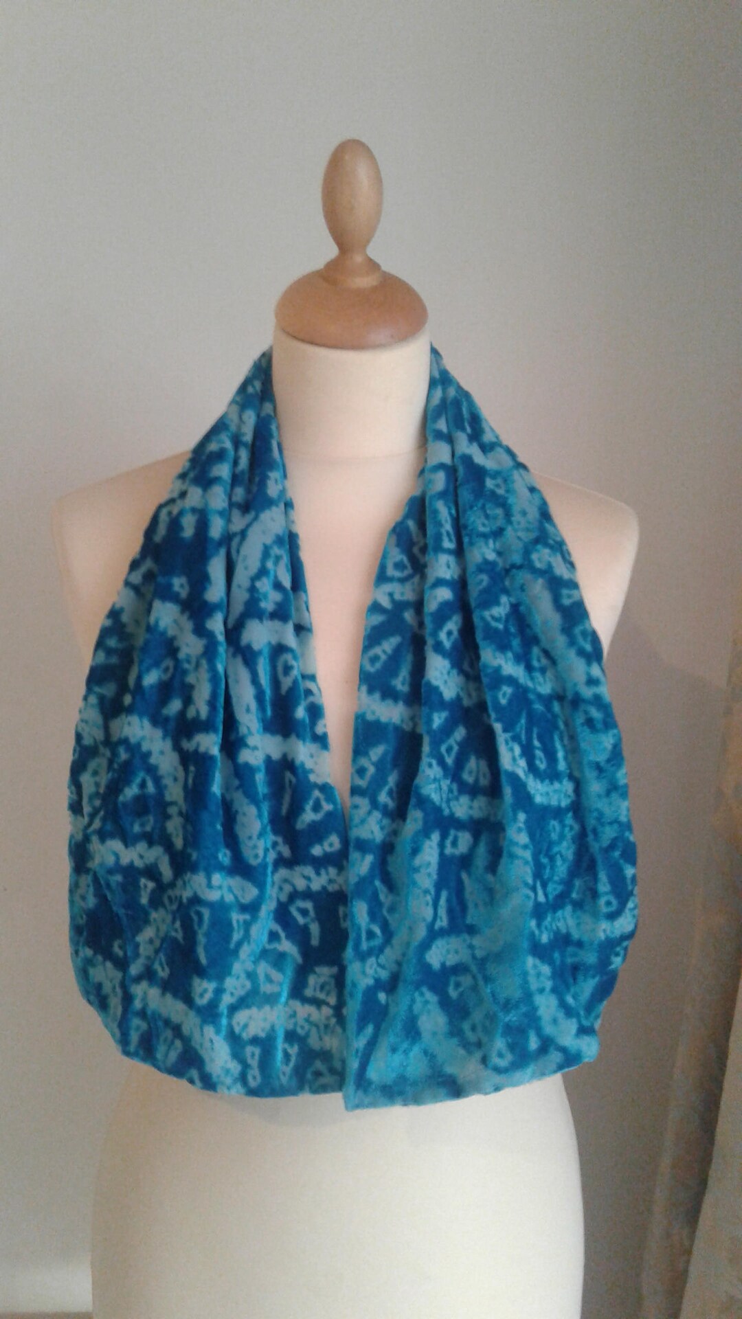 Blue Silk/viscose Devore Print Scarf - Etsy Sweden