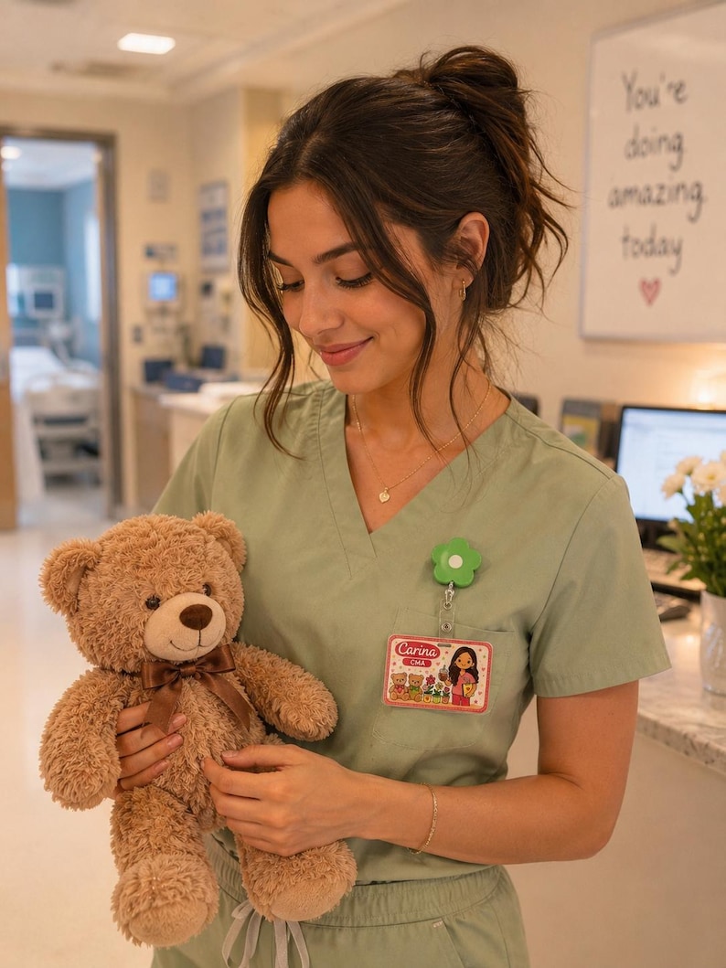 Custom Nurse Badge Buddy | Cozy Doodle, Personalized RN Gift - Etsy