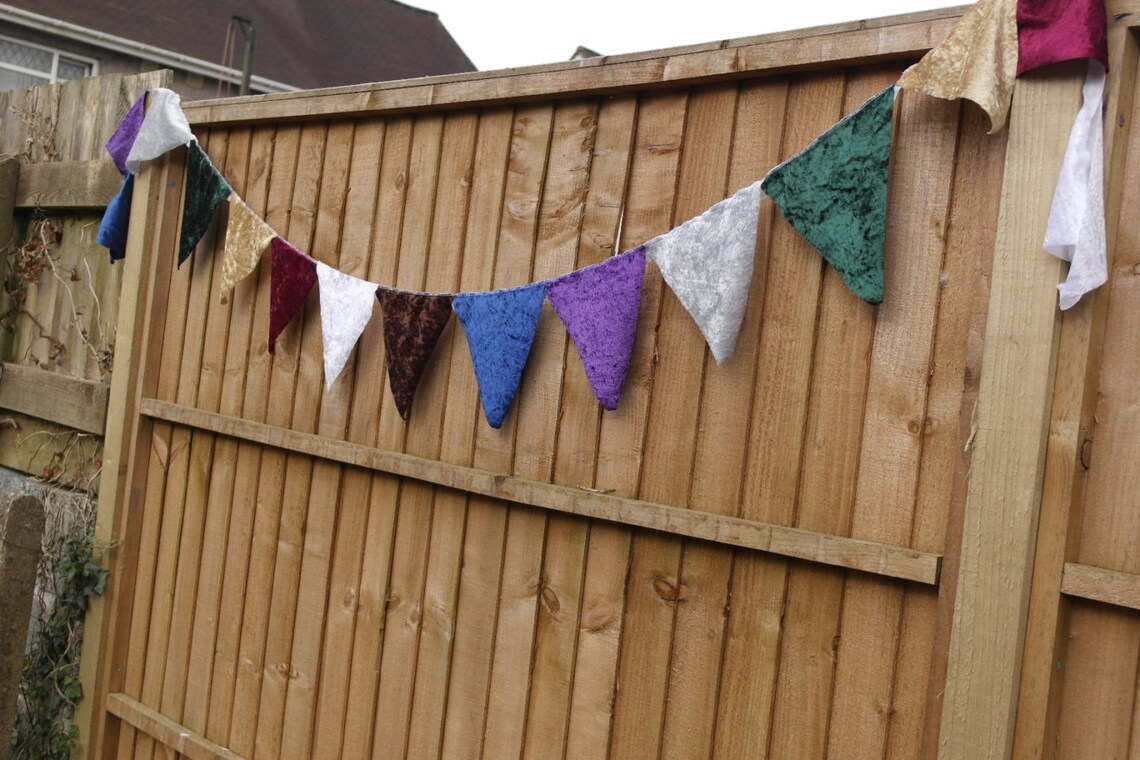 Crushed Velvet Medieval Bunting: Multi-colored Party Decor - Etsy
