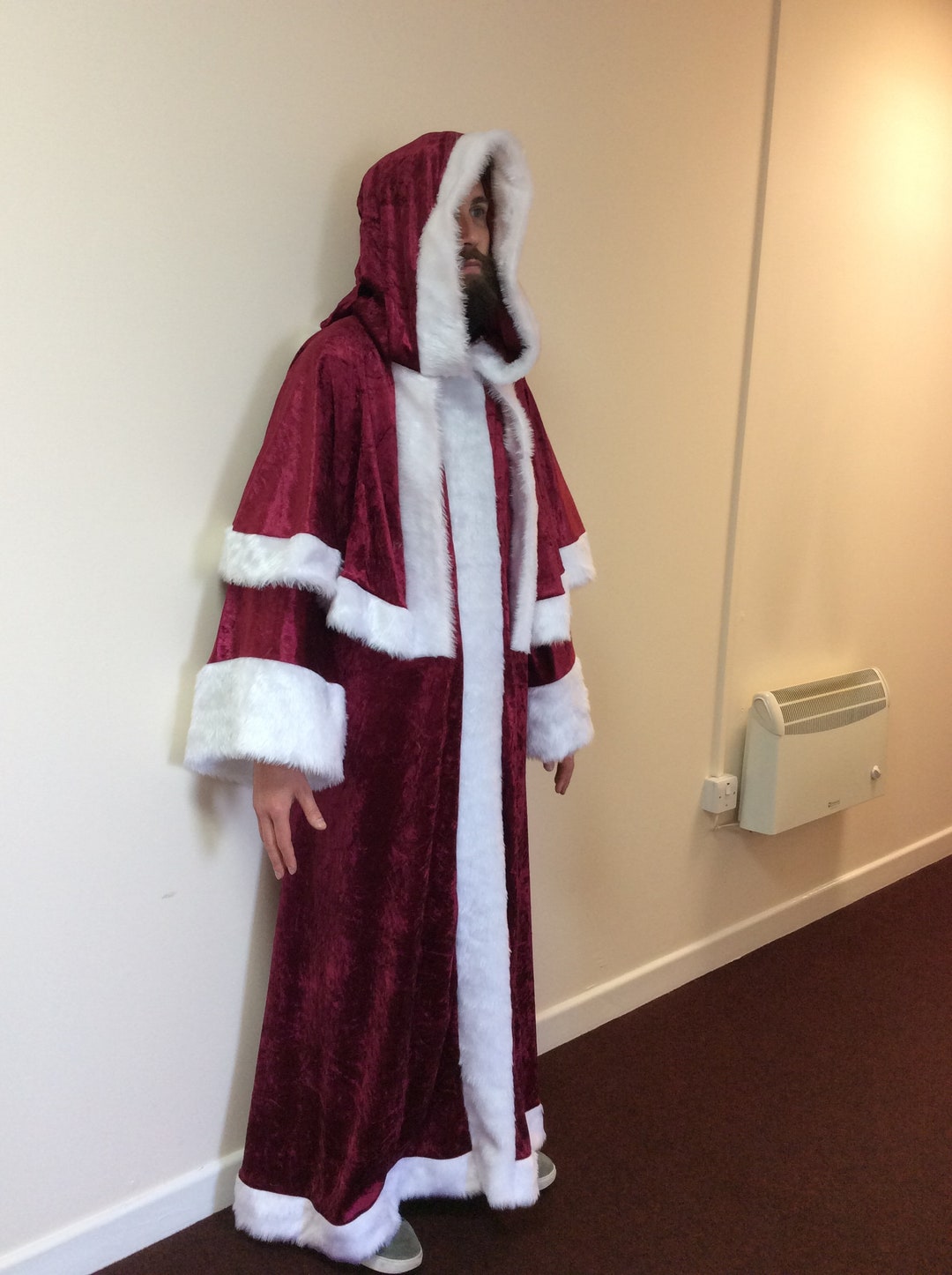 Crushed Velvet Santa Suit: Victorian Father Christmas Robe, Jacket ...