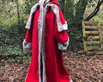 Old World Santa Suit Wine Super Soft Velvet Santa Claus Jacket Coat ...