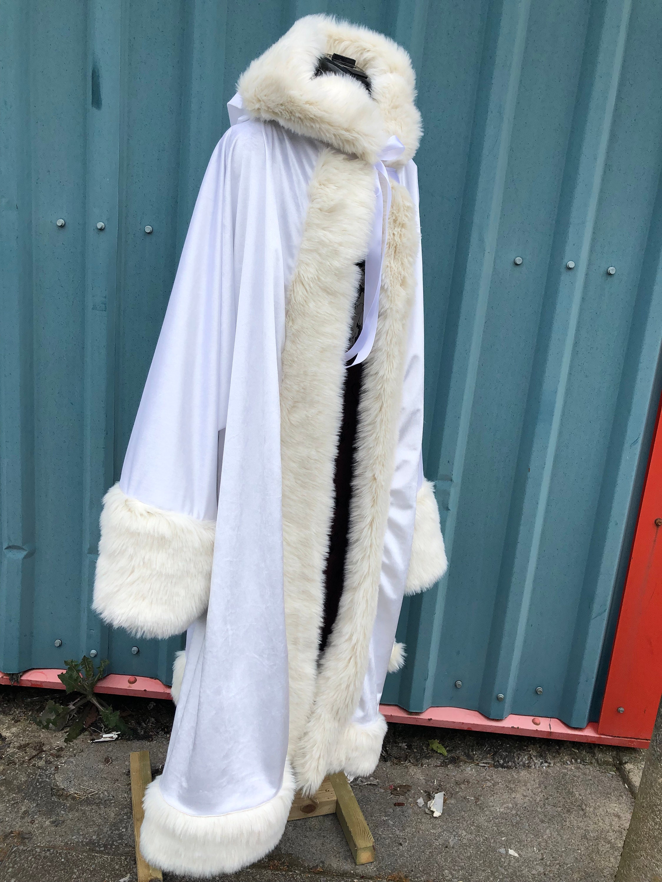 White Plush Velvet Santa Robe - Etsy