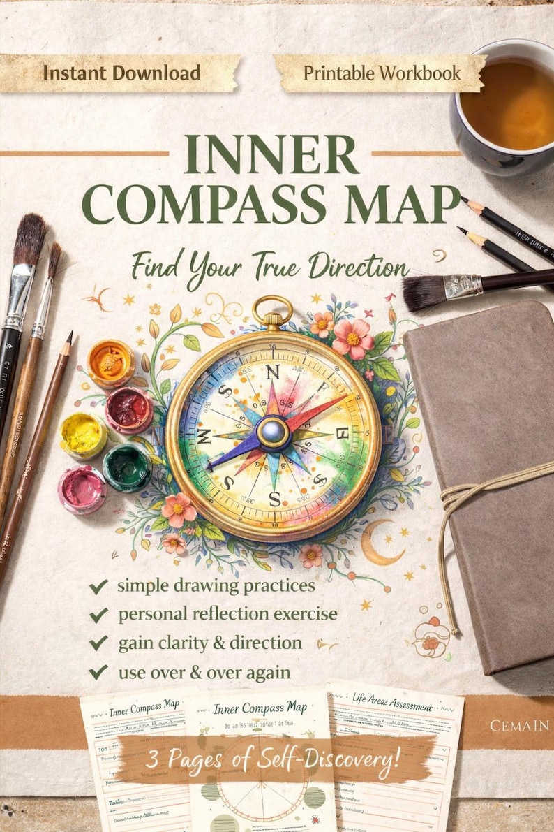 Inner Compass Map - Guided Drawing Exercise for Clarity & Energy ...
