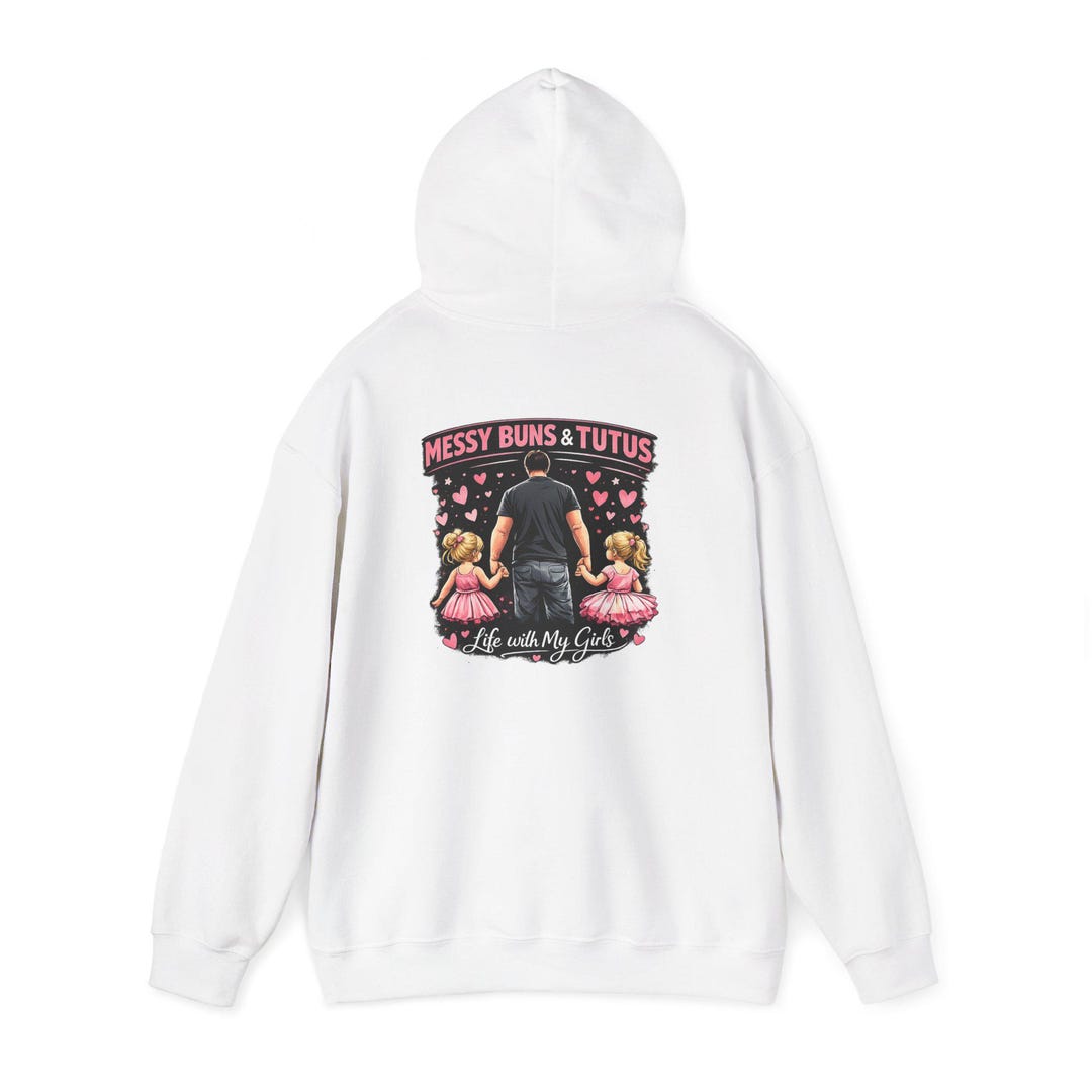 Messy Bun Brutus Dad With Twin Girls Hoodie | Father Daughter ...