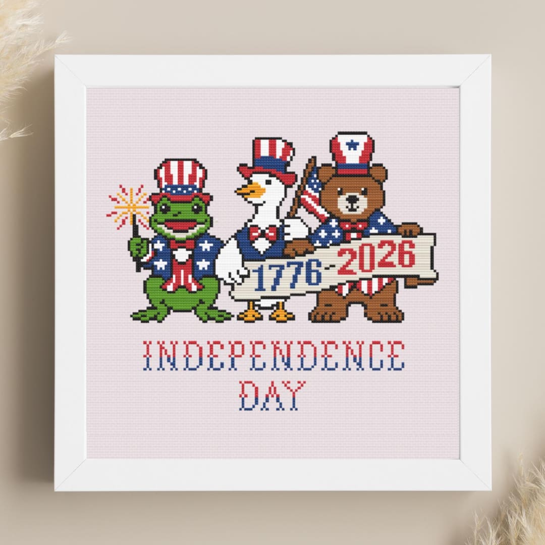 Independence Day 2026 Cross Stitch Pattern, USA 250 Anniversary, Fourth ...