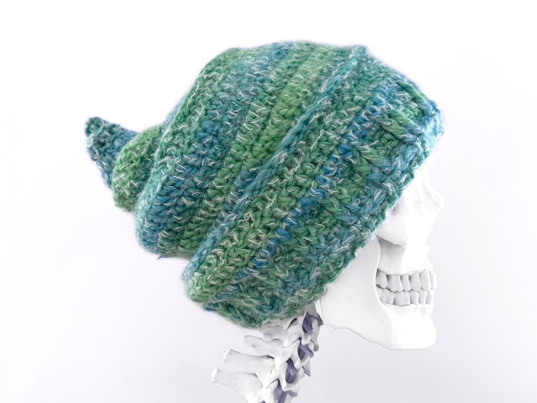 Christmas Elf Hat, Green Pixie Hat, Slouchy Hat, Winter Accessories ...