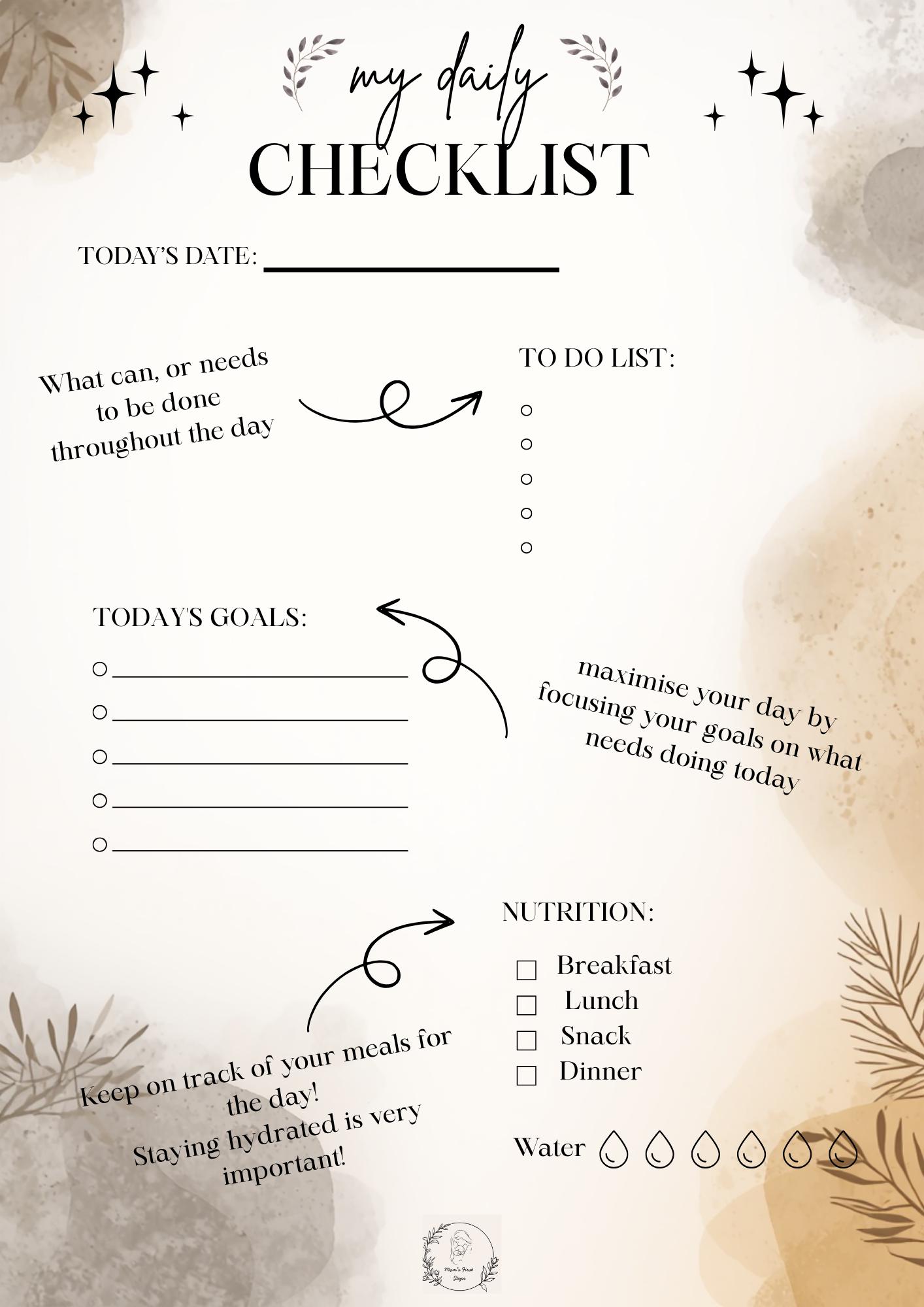 My Daily Checklist - Etsy