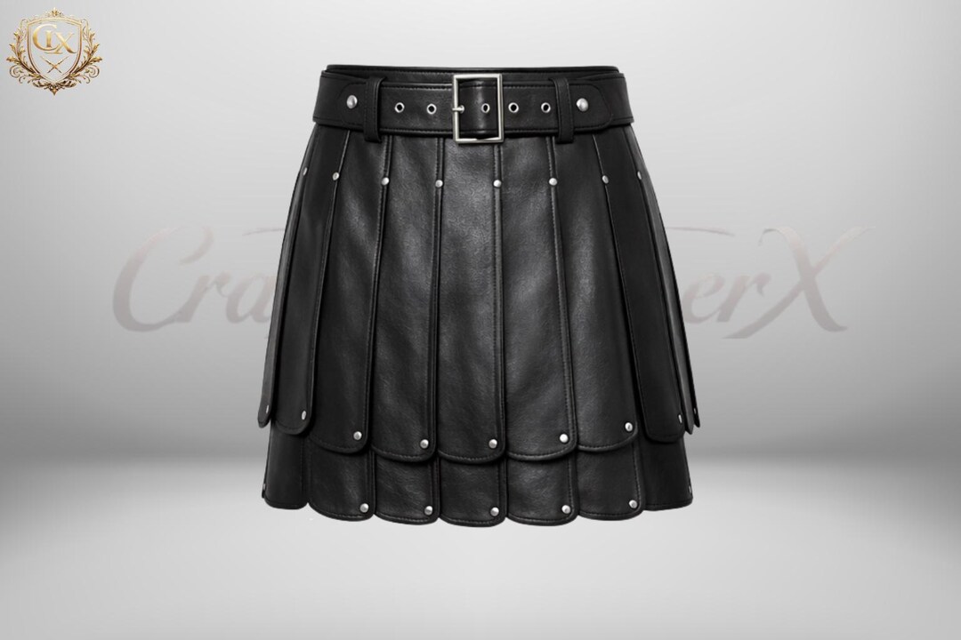 Handmade Black Leather Viking Kilt | Warrior Battle Skirt Armor | Norse ...