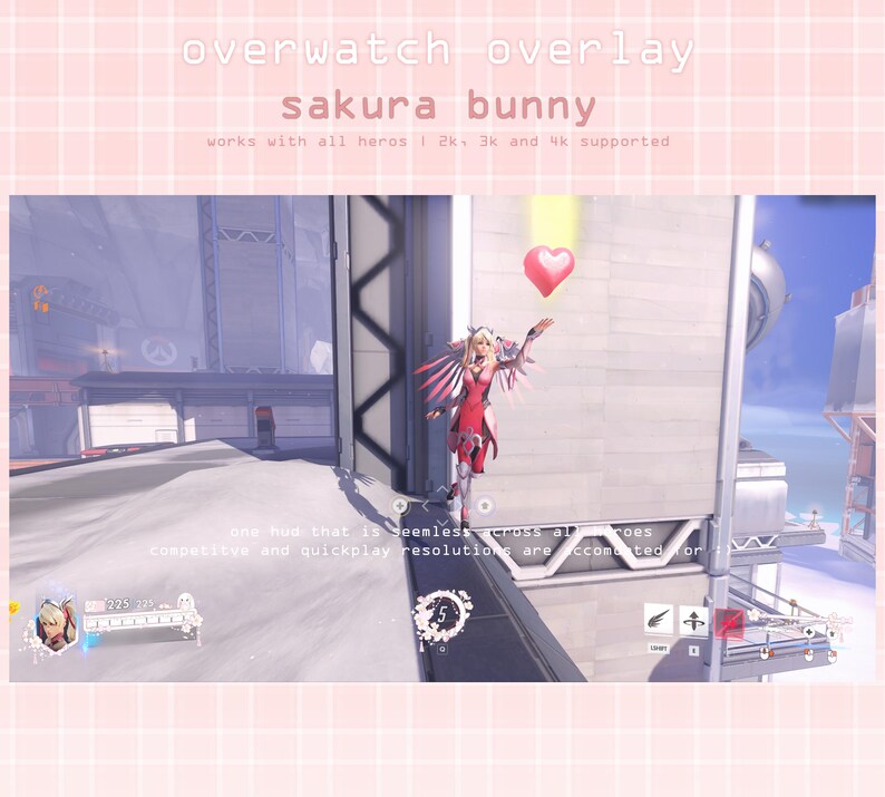 Sakura Bunny Overwatch HUD Overlay Pack | Stream Assets | OBS ...