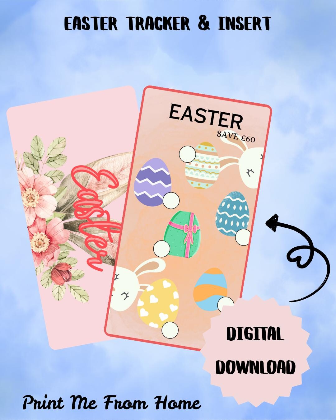 Easter Tracker and Insert | A6 Cash Envelope Challenge (digital ...