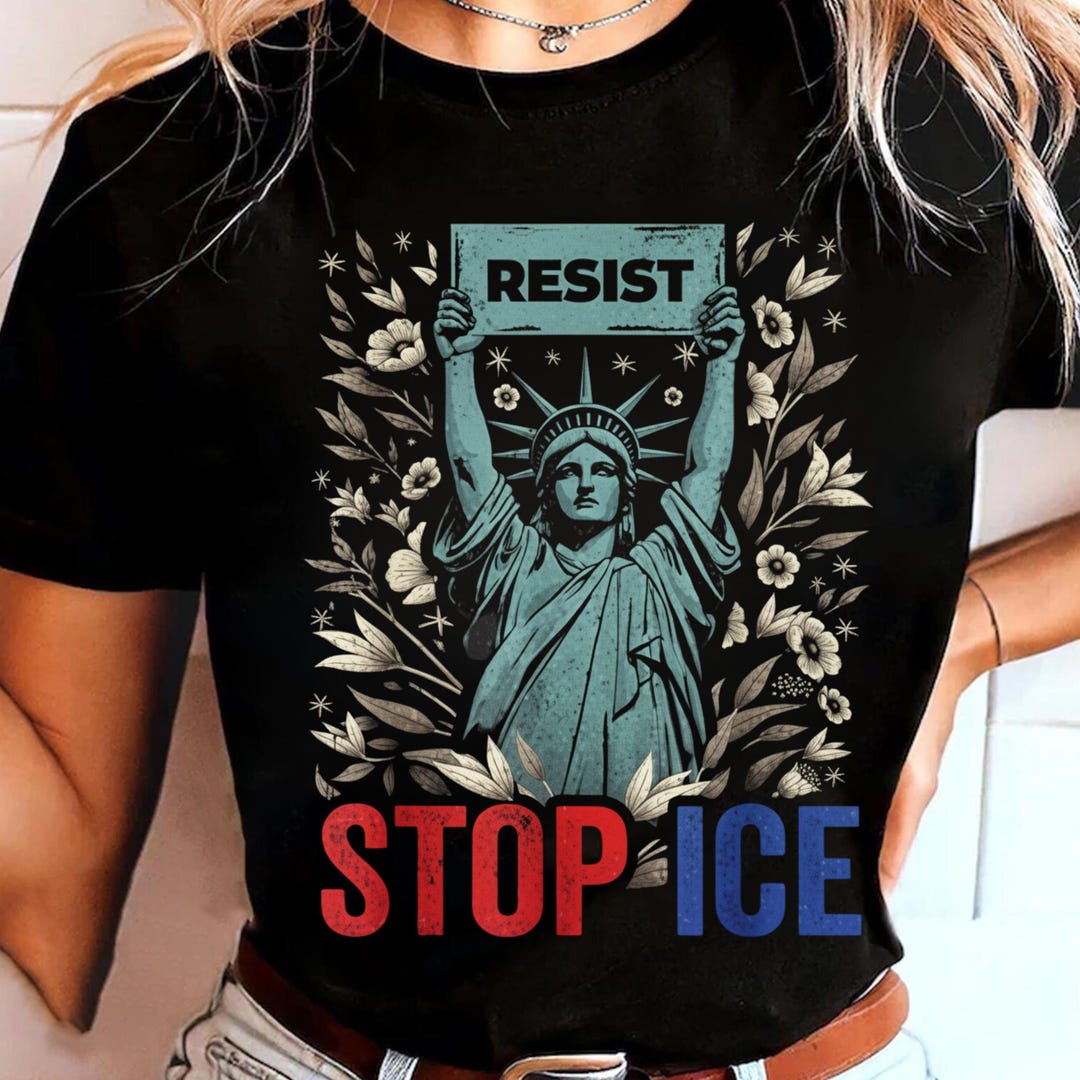 Stop ICE Resist PNG, Statue of Liberty Protest Art, Boho Floral ...