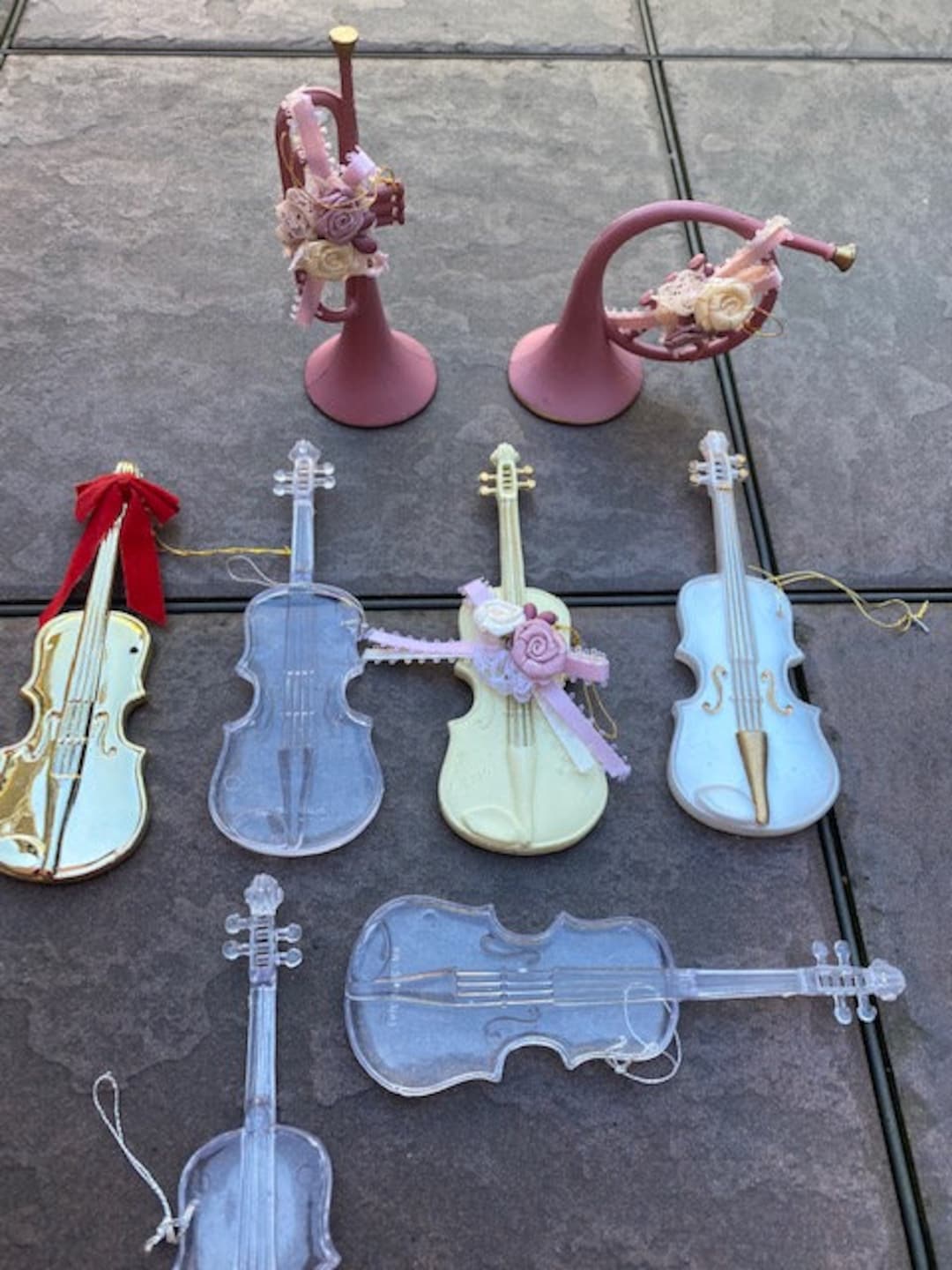 Mini Musical Instrument Ornaments Violin, French Horn, Trumpet SALE ...