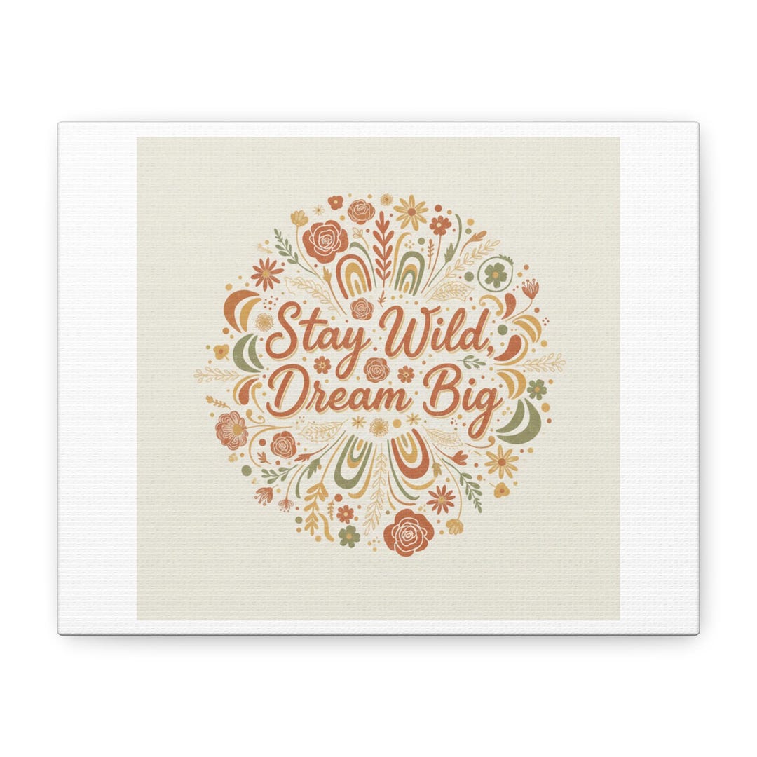 Stay Wild Dream Big Mandala Canvas | Boho Paisley Wall Art, Earthy ...