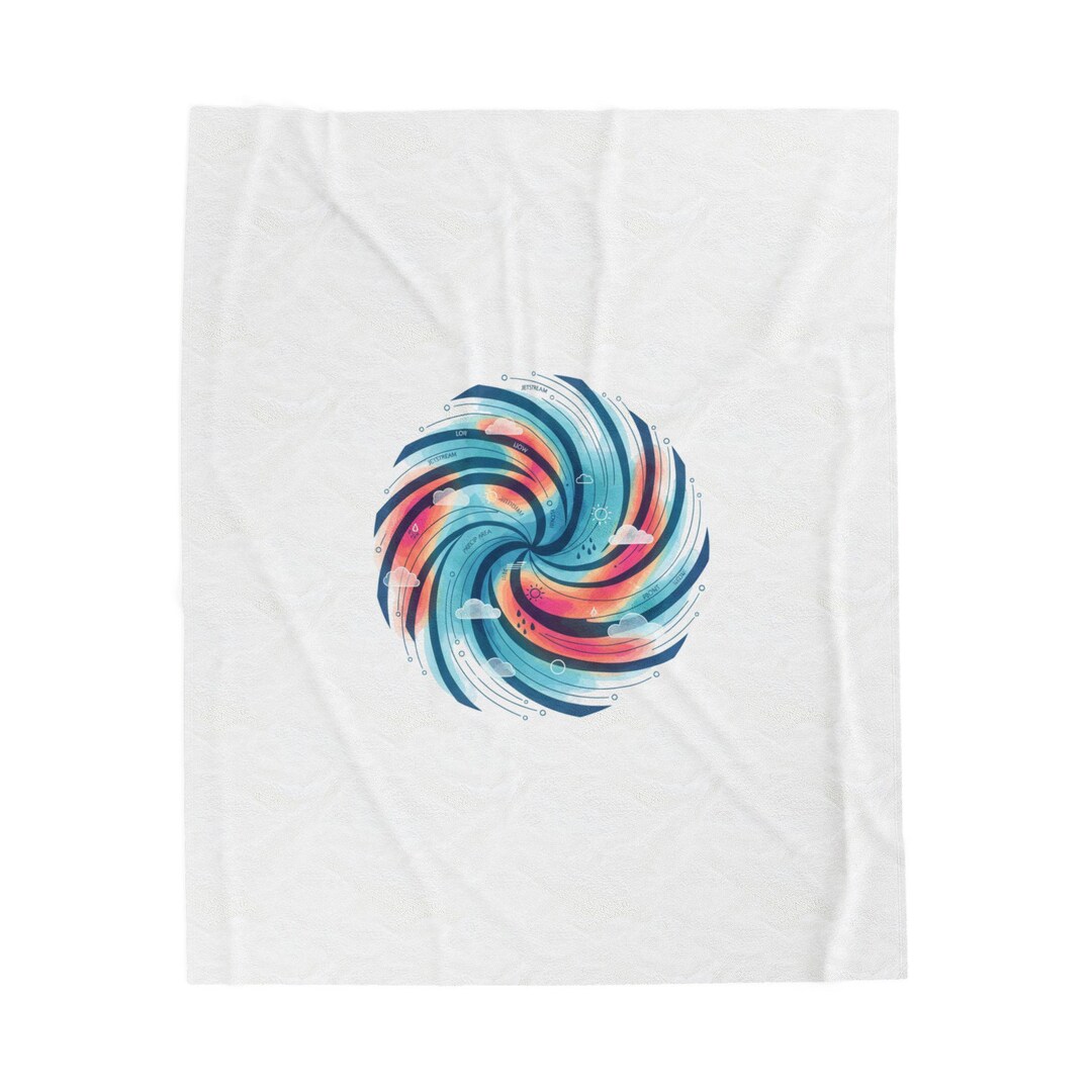 Meteorology Spiral Weather Map Blanket | Isobar Doppler Radar Heat‑map ...
