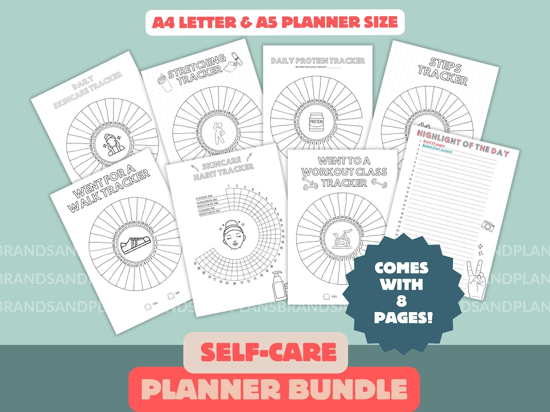 Self-care Planner Bundle - Printable Journal Pages - Health and ...