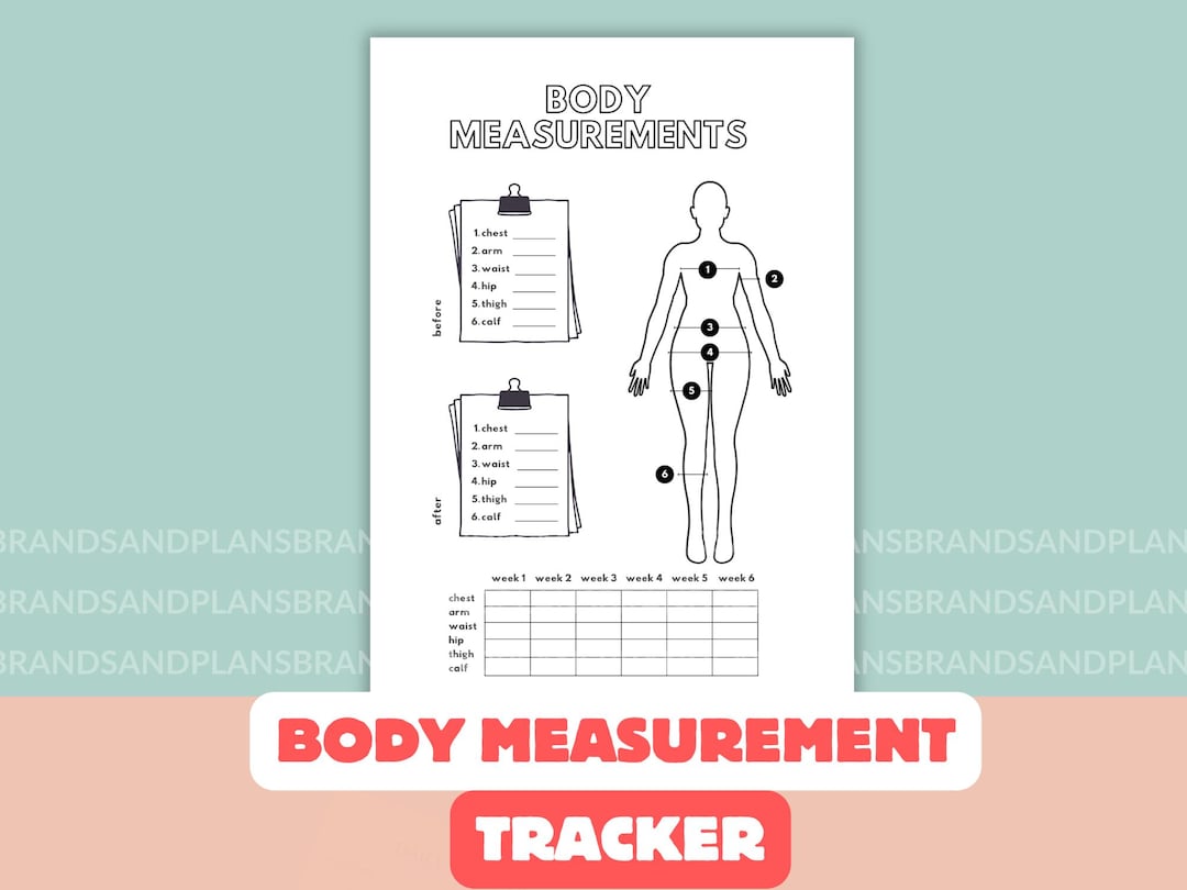 Body Measurements Tracker - PRINTABLE Fitness Journal Page - Progress ...