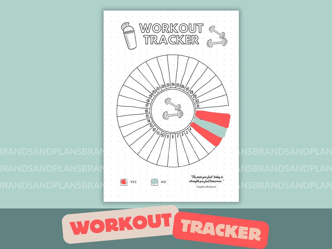 Workout Tracker - Monthly Printable Fitness Tracker - Digital Planner ...