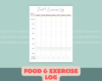 Printable & Digital Exercise Log Fitness Journal Tracker Workout ...