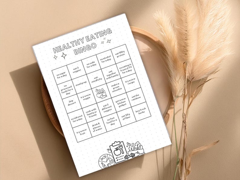Healthy Eating Bingo - PRINTABLE Nutrition Challenge - Fun Meal Planner ...